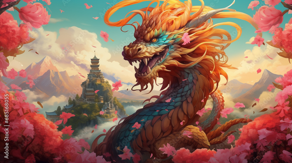 symbol of the year 2024 dragon Stock Illustration | Adobe Stock