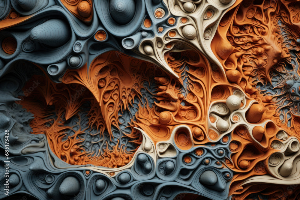 Biomorphic abstract colorful background with smooth shapes and natural ...