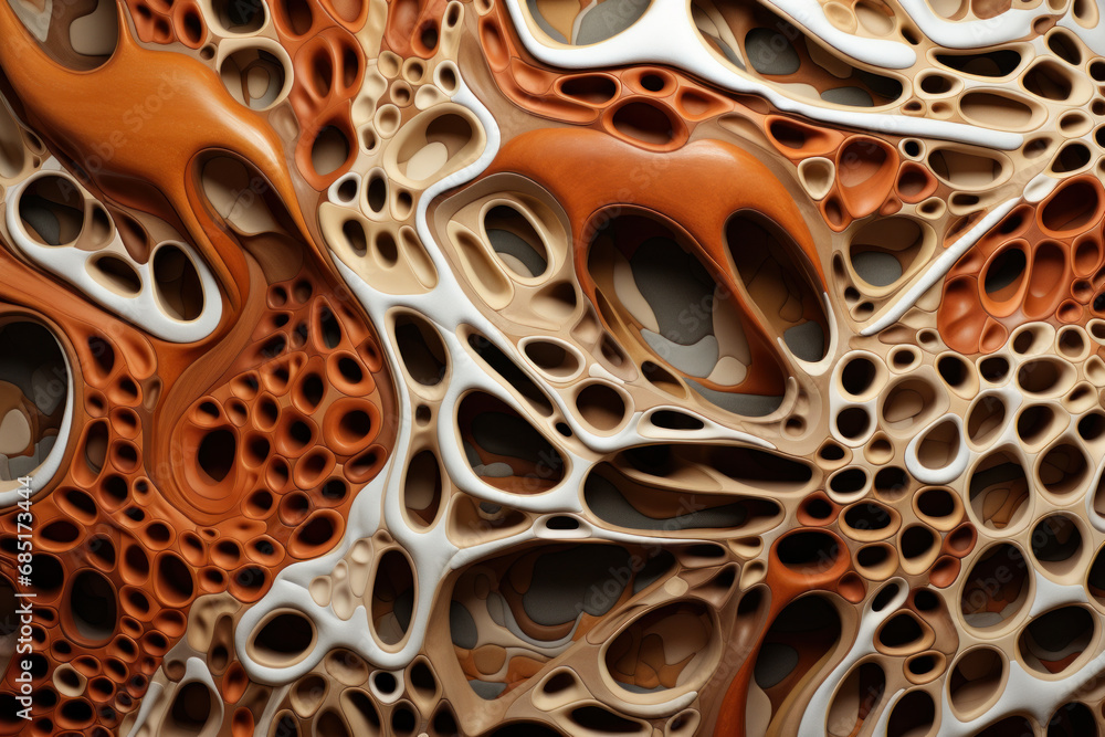 Biomorphic abstract colorful background with smooth shapes and natural ...