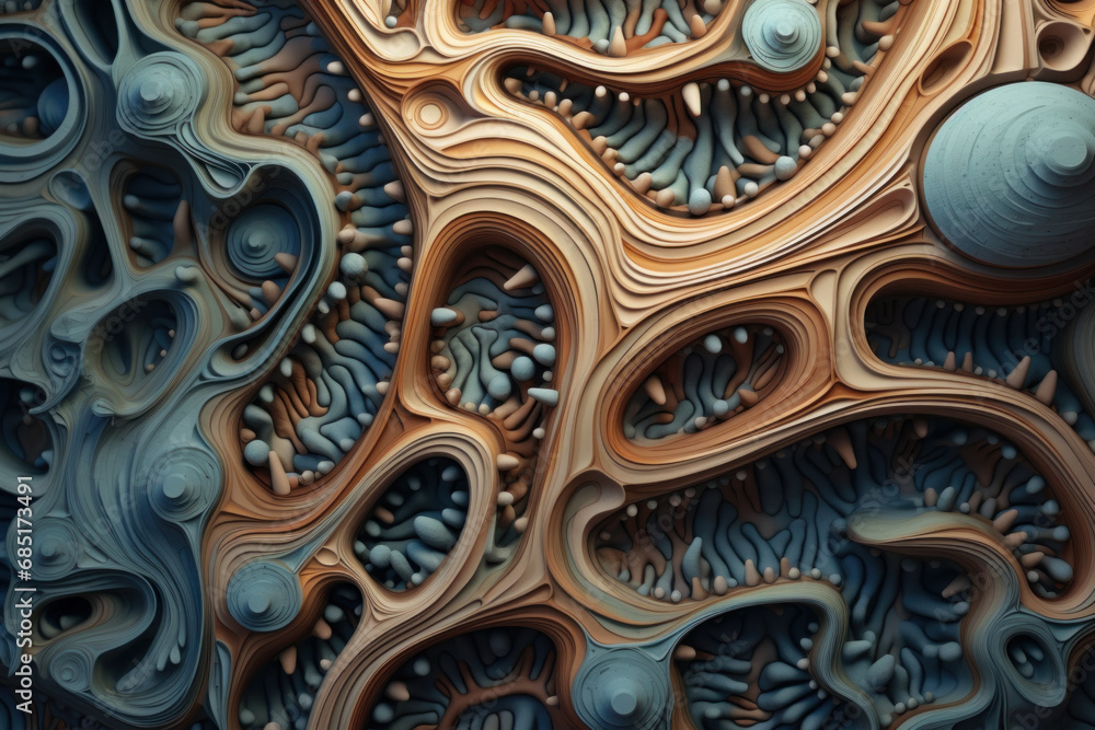 Biomorphic abstract colorful background with smooth shapes and natural ...