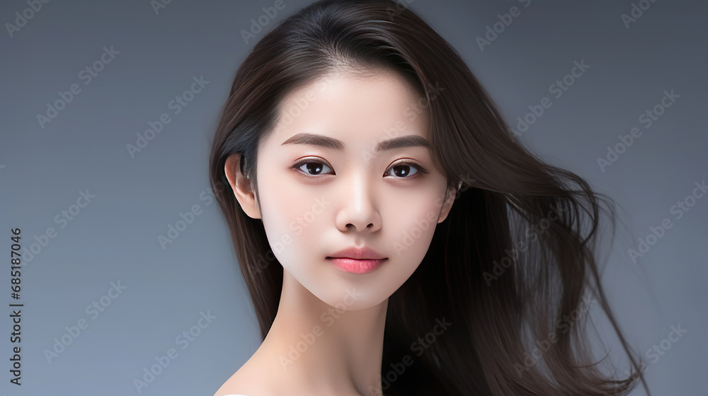 photography of beautiful korea woman, skin clean for cosmetic. pastel ...