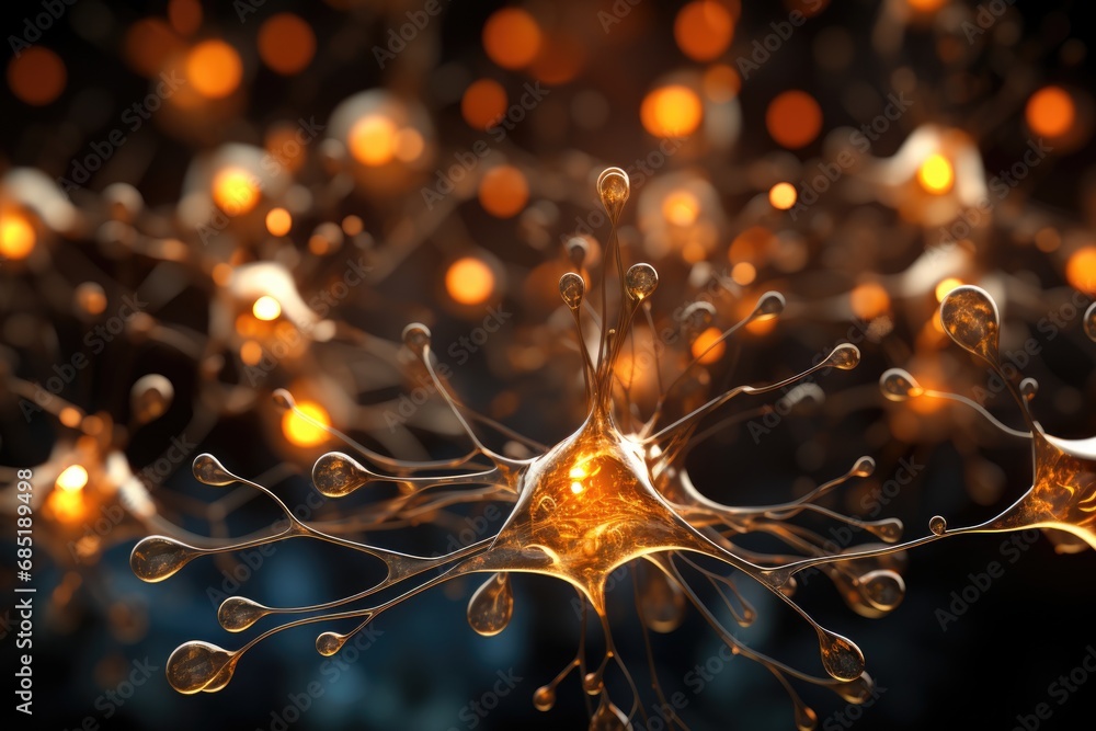 Twinkling golden strands weave through darkness, creating an enchanting ...