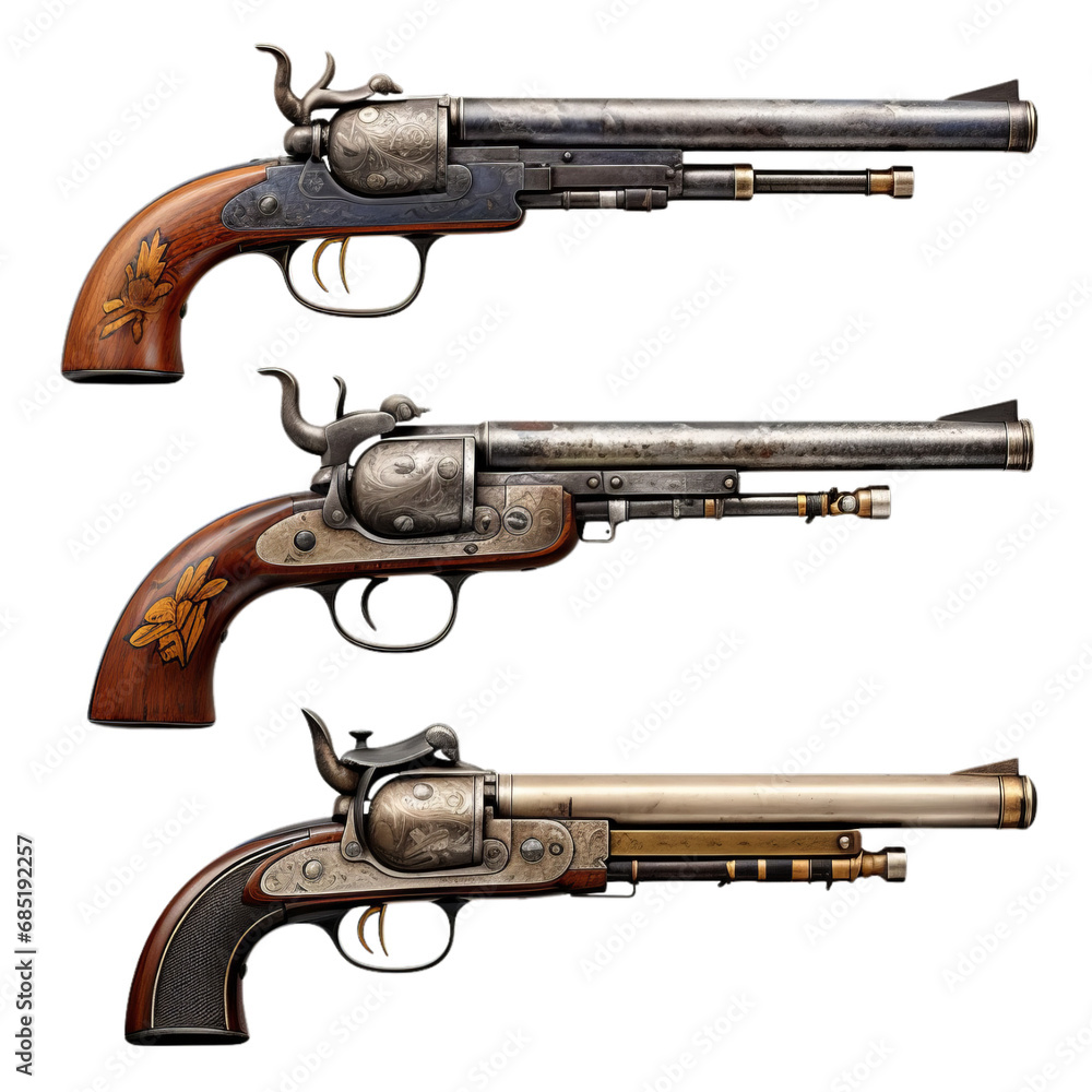 Three Types of Guns: Pistols, Rifles, and Shotguns Stock Illustration ...