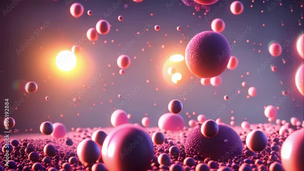 virus and particles floating inside the intricate world of microscopic ...