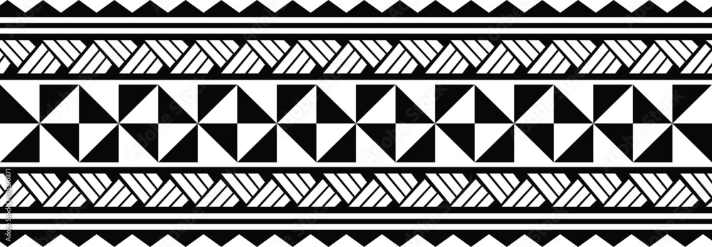 Polynesian tattoo tribal border vector. Samoan maori band design. Stock ...