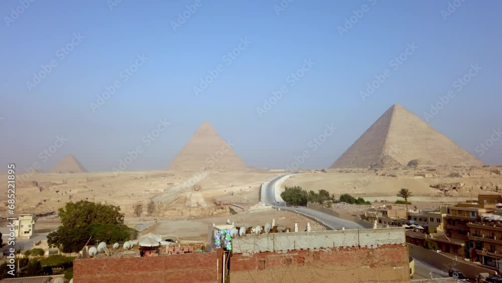 Great Pyramid, the Pyramid of Khafre, and the Pyramid of Menkaure .Giza ...