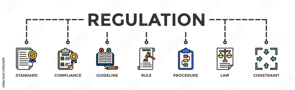 Regulation banner web icon vector illustration concept with icon of ...