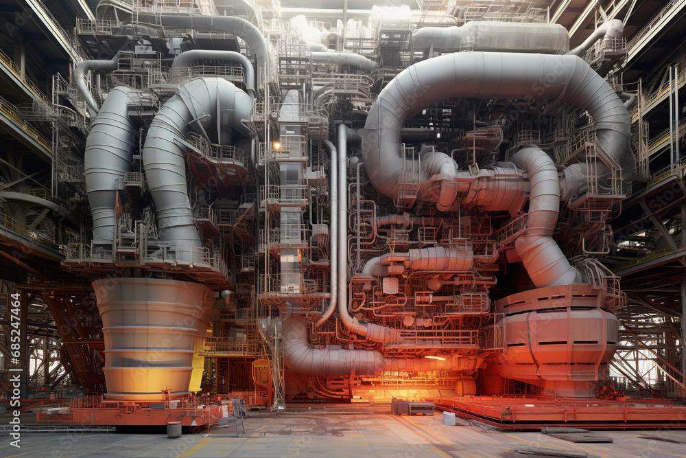 Internal structure of large thermal power plant Stock Photo | Adobe Stock