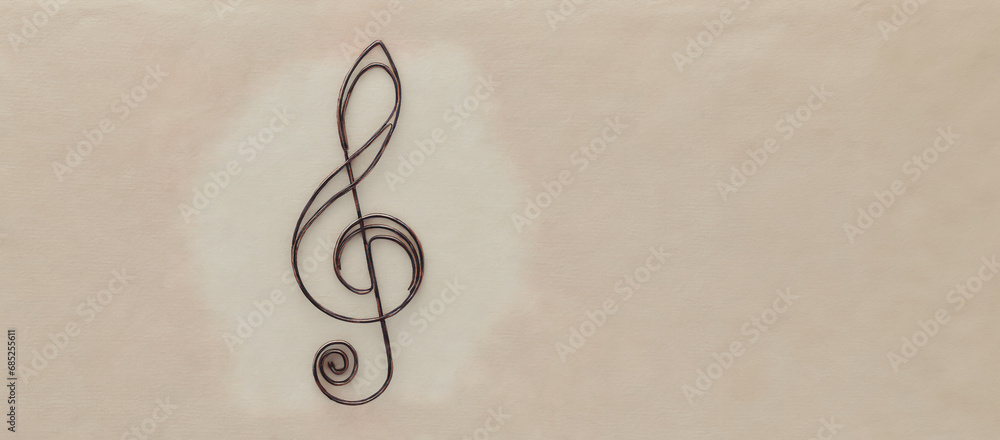 illustrazione di simbolo musicale chiave di violino, chiave di sol ...