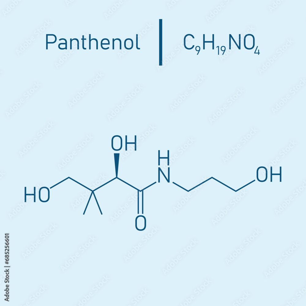 Skeletal formula of Panthenol. Chemical structure of Panthenol ...