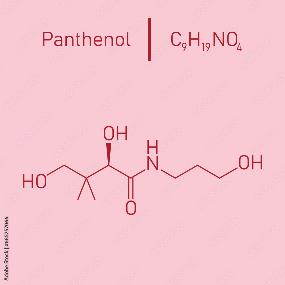 Skeletal formula of Panthenol. Chemical structure of Panthenol ...