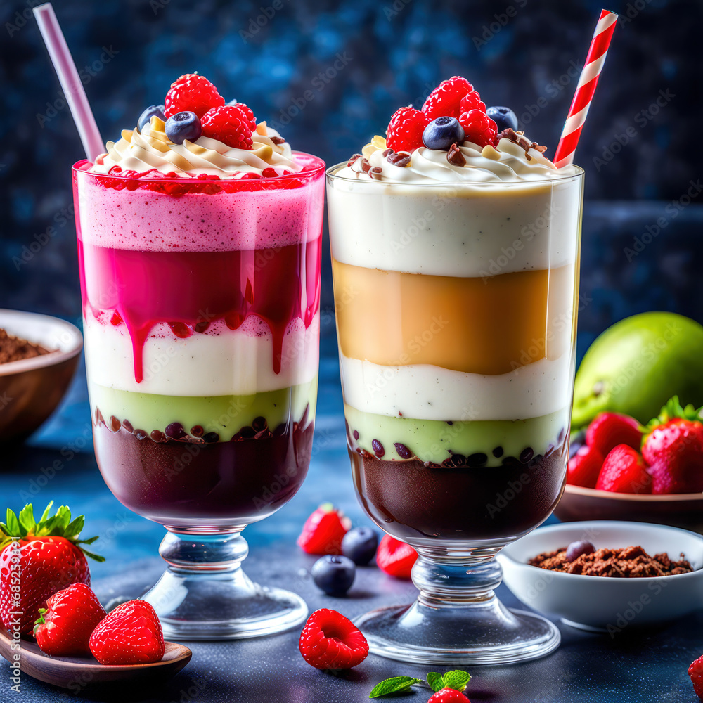 Gourmet Dessert in a two Glass: Whipped Cream Milkshake with Falooda ...