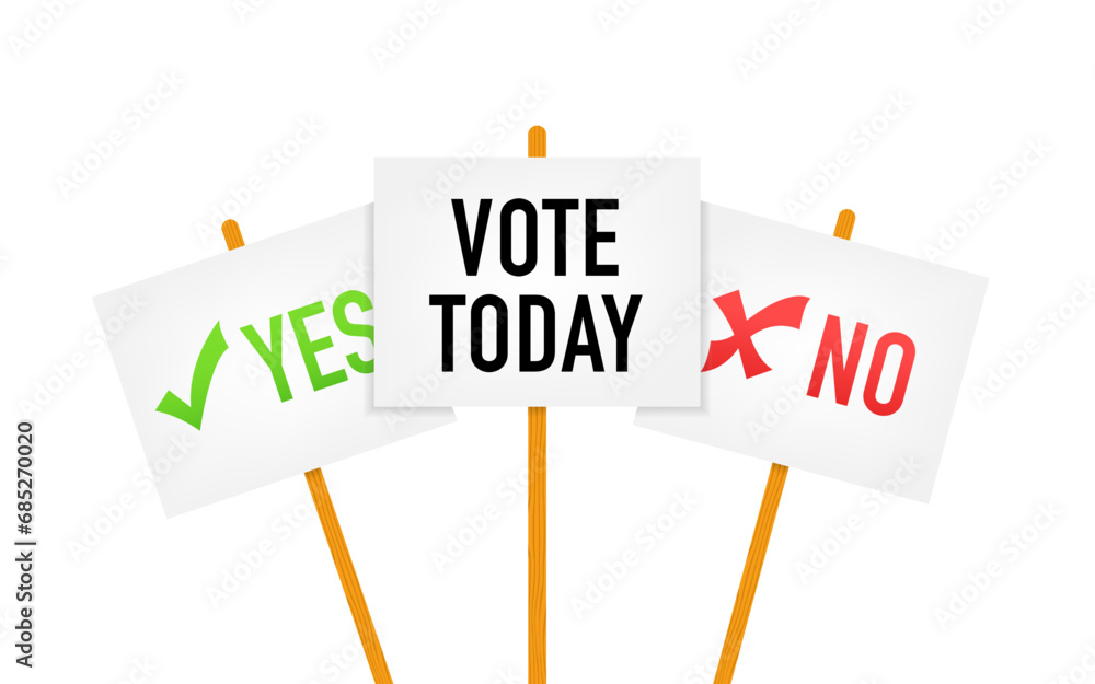 Vetor de White blank boards protest sign. Poster for voting in the ...