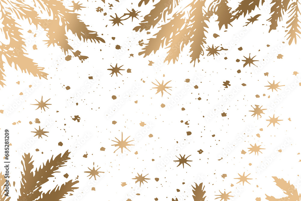 Gold overlay with a Christmas motif. Pattern for textiles, wallpapers ...