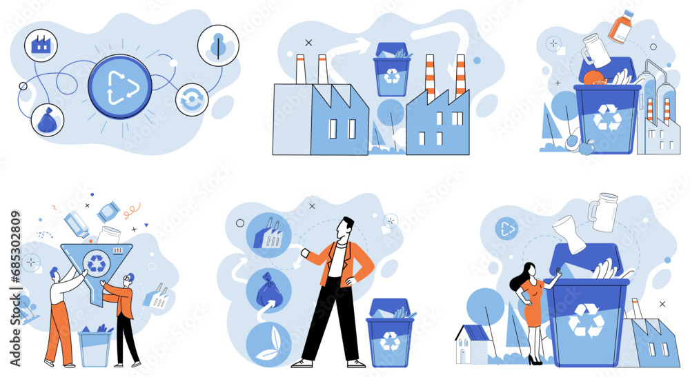 Waste disposal. Vector illustration. Just as we sort and separate our ...