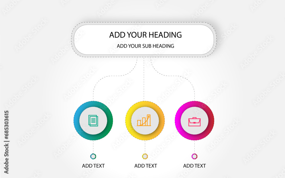 3 step flow chart infographic design Stock Vector | Adobe Stock