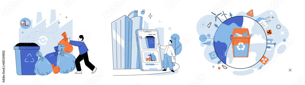 Clean city. Vector illustration. Recycling isintegral part of clean ...