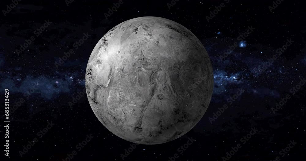 Vidéo Stock Haumea 4k seamless looping animation of dwarf planet of the ...