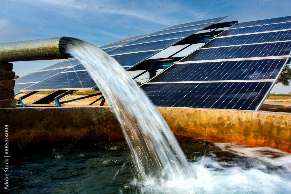 Solar powered tube well for irrigation Stock Photo | Adobe Stock