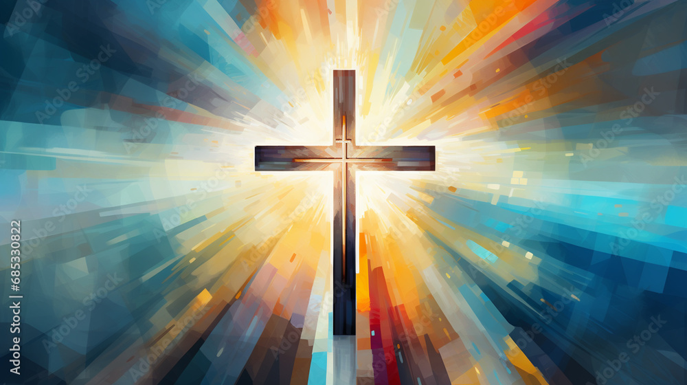 scratched brush stroke cross on distressed background in bright orange ...