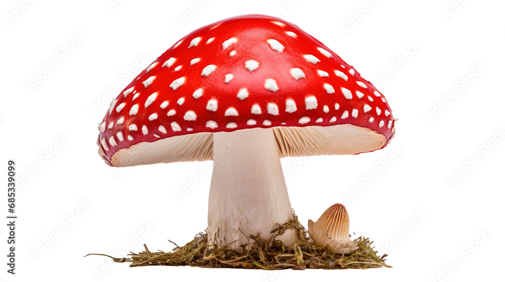 Red toadstool mushroom on transparent background, PNG image with ...