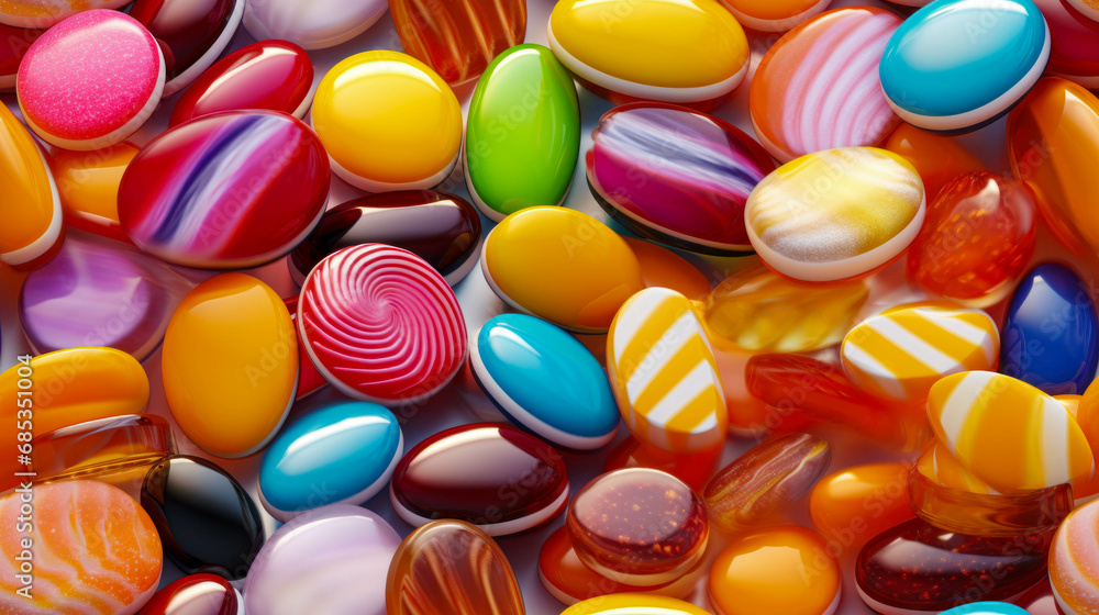 Realistic Different Types Of Candies In 3D, Candies Texture Concept ...