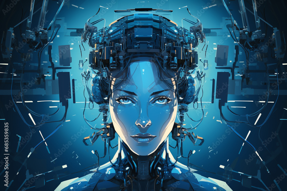Dive into the future with a captivating sci fi AI metaverse concept ...