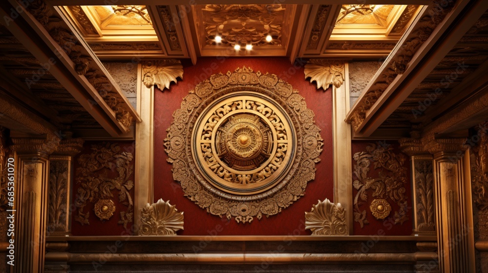 Foto de An exquisitely designed traditional false ceiling in a pooja ...