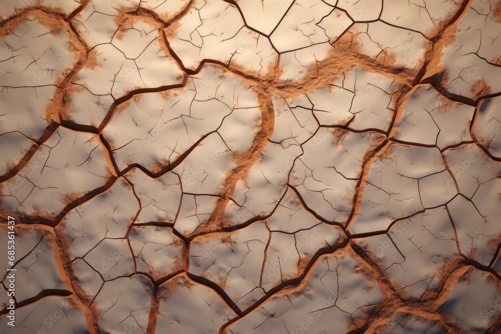 Dried and cracked desert close-up. Cracks in the sun-scorched earth ...