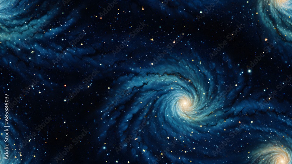 Seamless galactic spiral vortex texture with starry cosmic background ...