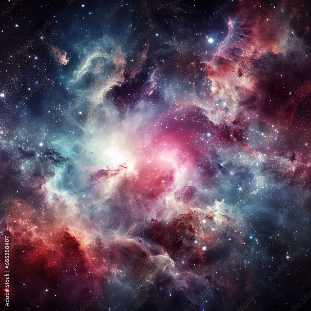 gorgeous space and twinkling stars background image with nebula gas ...