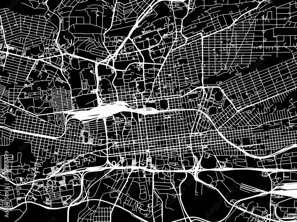 Vector road map of the city of Johannesburg Center in South Africa with ...