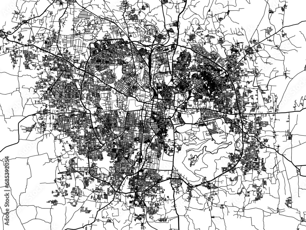 Vector road map of the city of Mysore in the Republic of India with ...