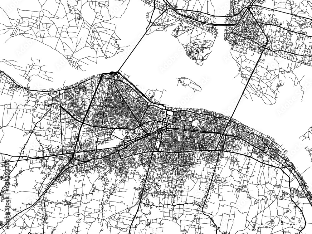 Vector road map of the city of Patna in the Republic of India with ...