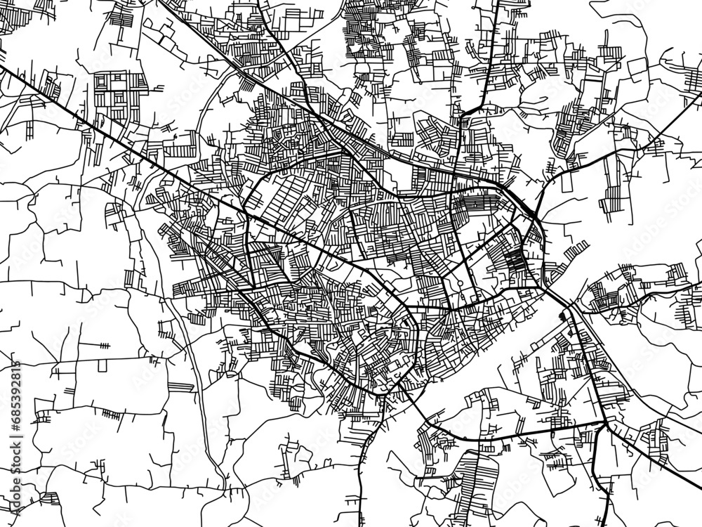 Vector road map of the city of Shimoga in the Republic of India with ...