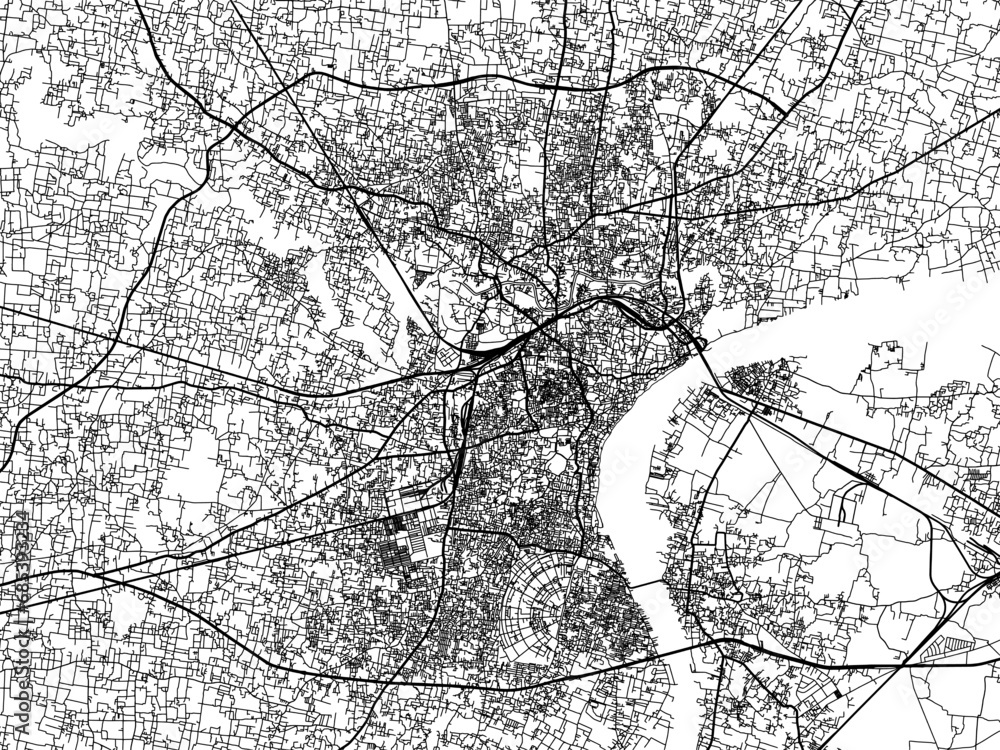 Vector road map of the city of Varanasi in the Republic of India with ...