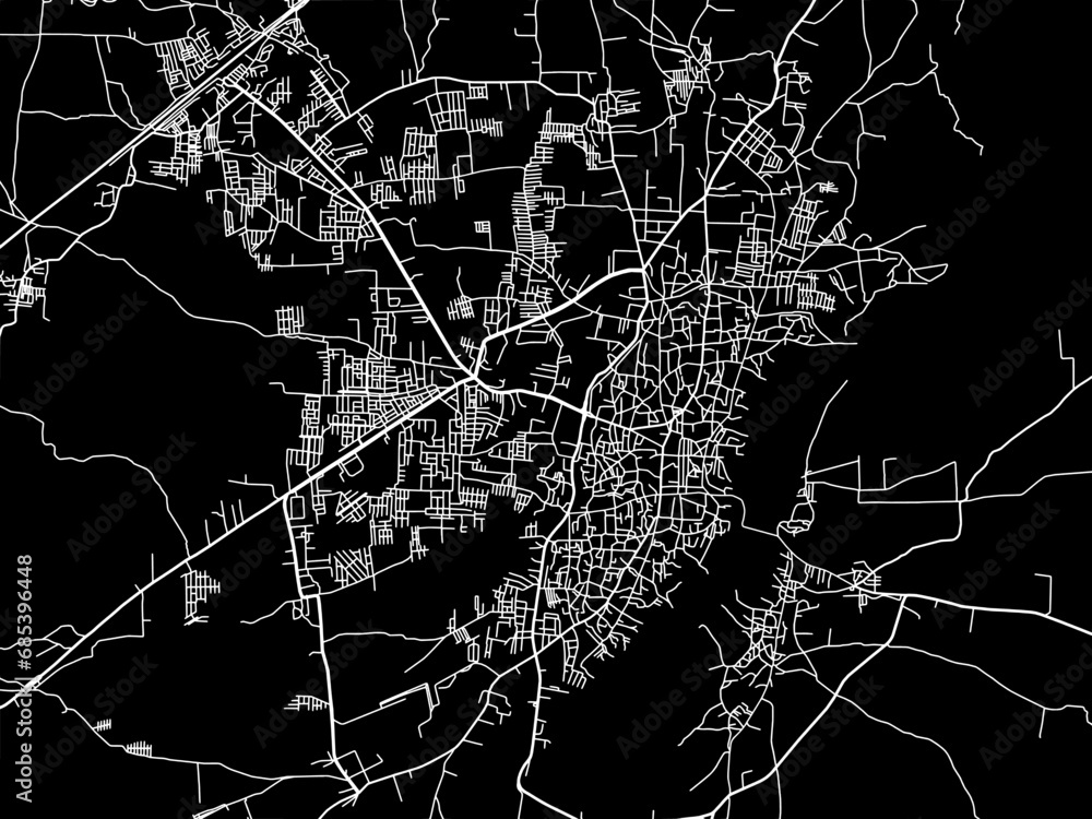 Vector road map of the city of Burhanpur in the Republic of India with ...