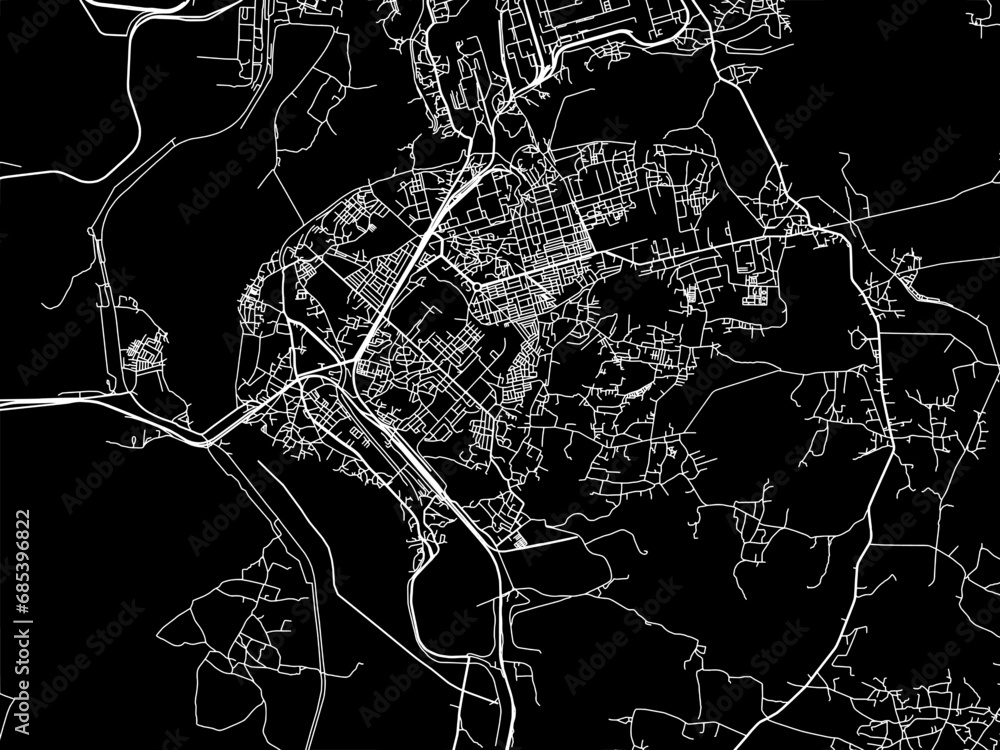 Vector road map of the city of Korba in the Republic of India with ...