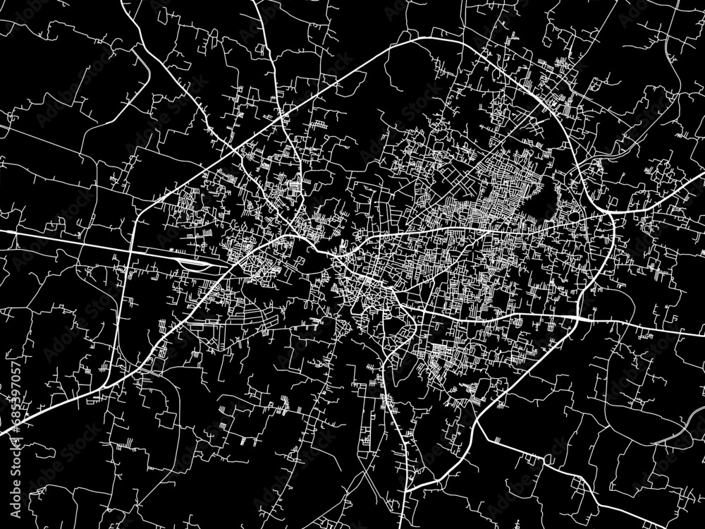 Vector road map of the city of Rewa in the Republic of India with white ...