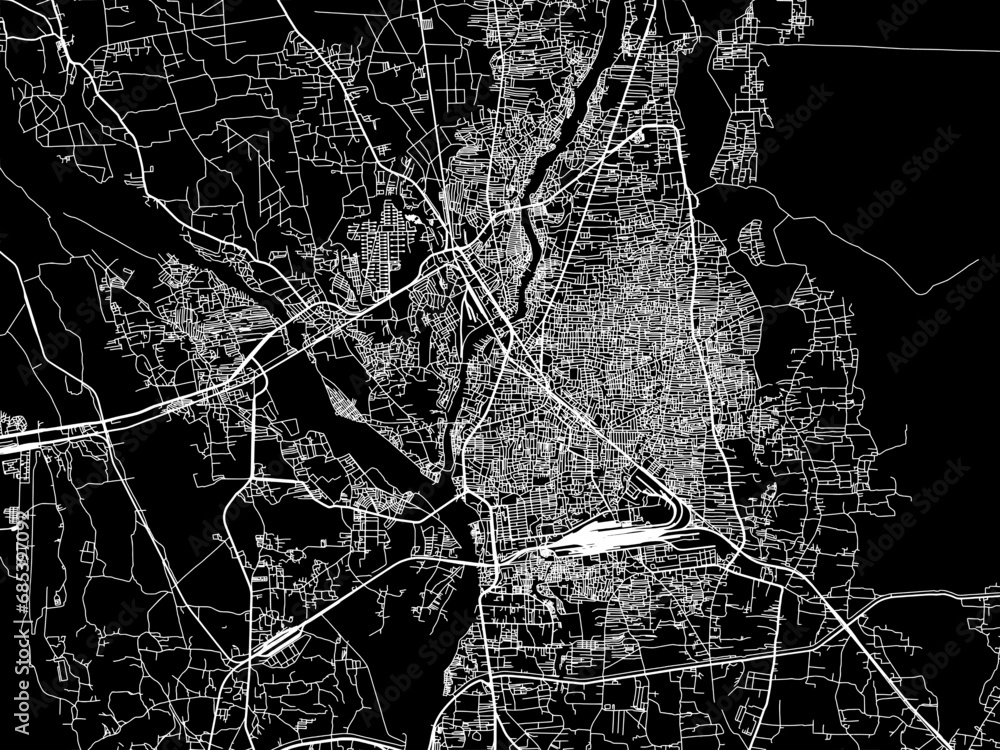 Vector road map of the city of Siliguri in the Republic of India with ...
