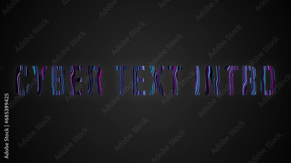 Wavy lines Cyber Style Title Intro Stock Template | Adobe Stock
