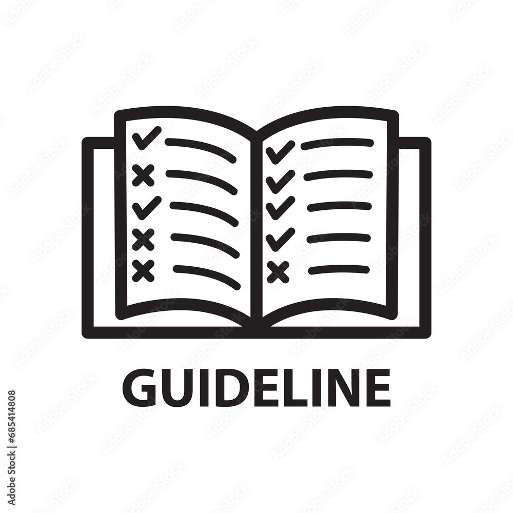 Guideline icon. guideline concept outline symbol flat trendy style illustration on white ...