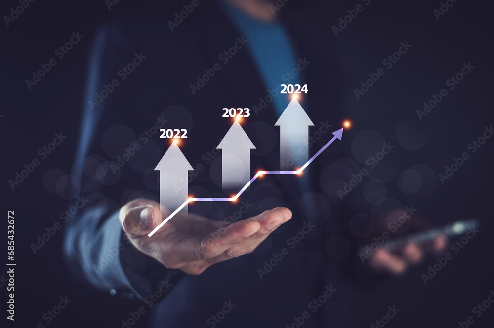 Business growth on 2024 concept, 2024 resolution planning and challenge ...