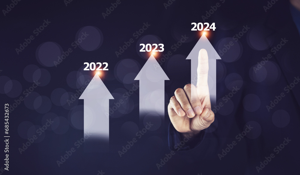 Business growth on 2024 concept, 2024 resolution planning and challenge ...