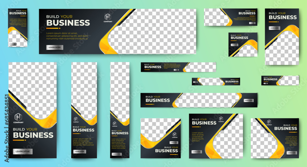 Set of promotion kit banner template design with modern and minimalist ...