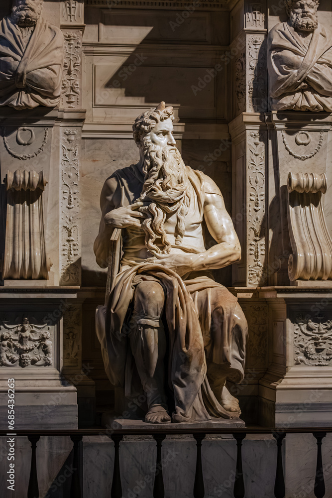 The Moses is a sculpture by the Italian Renaissance artist Michelangelo ...