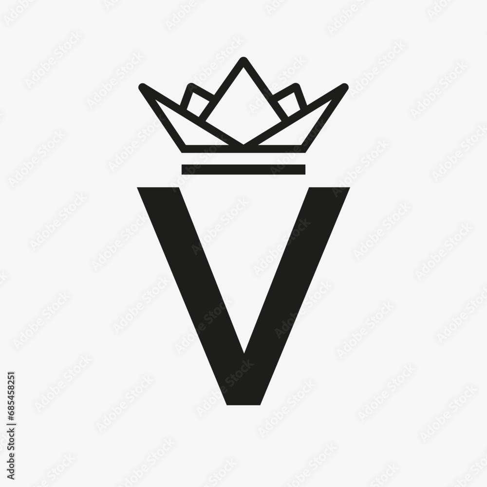 Initial Letter V Crown Logo. Crown Logo for Beauty, Fashion, Star ...