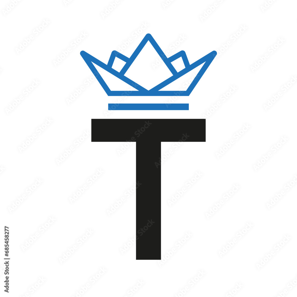 Initial Letter T Crown Logo. Crown Logo for Beauty, Fashion, Star ...