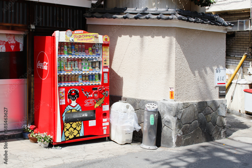 TOKYO, JAPAN - May 3, 2019: A drinks vending machine with special Coca ...