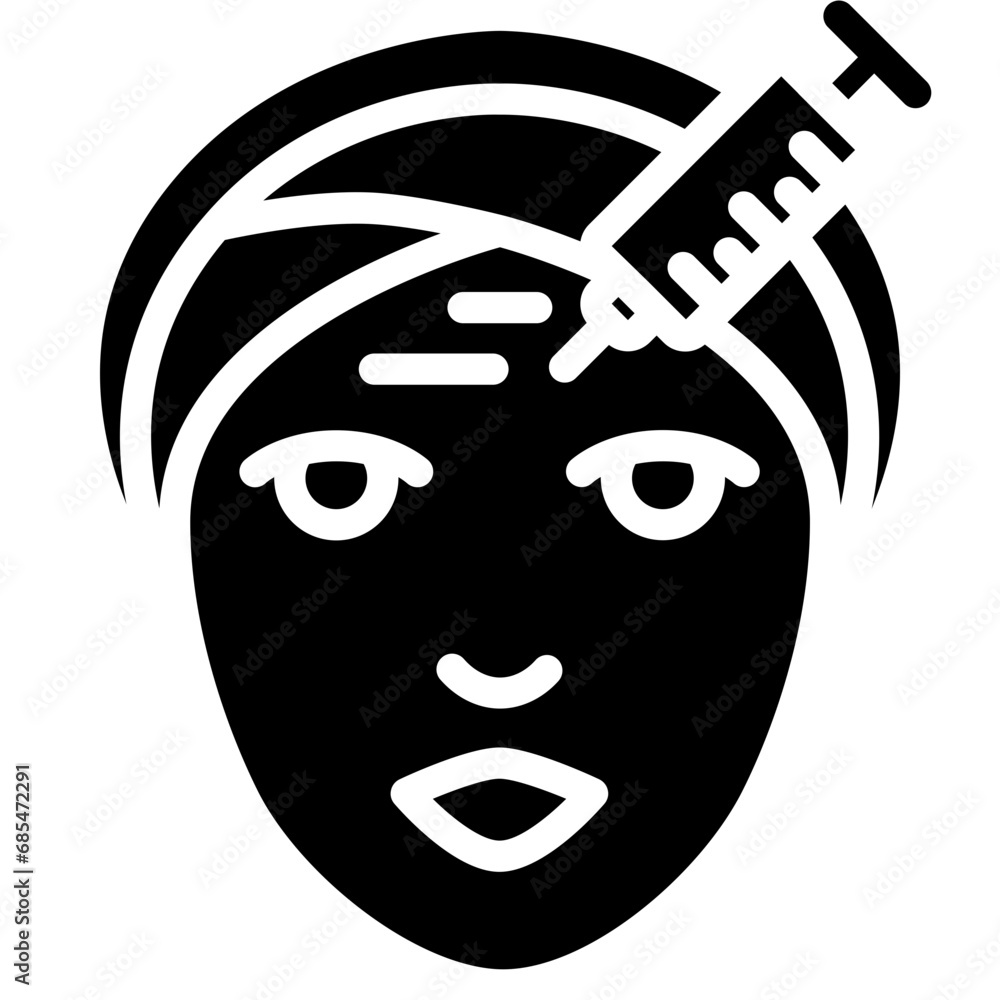 Botox injection icon. Solid design. For presentation, graphic design ...